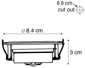 Sada 5 moderních zapuštěných bodových světel bronzová vč. LED 3-krokově stmívatelná - Mio