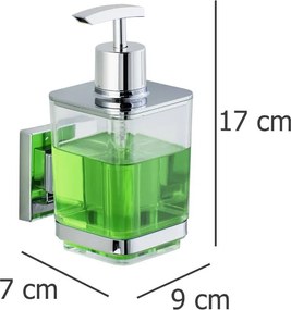 Dávkovač mýdla QUADRO, Vacuum-Loc, 340 ml, bez vrtání, WENKO