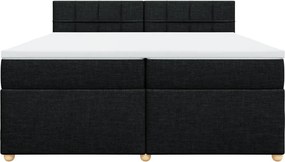 Box spring postel s matrací černá 200x200 cm textil 3289089