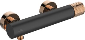 Invena Moonlight, nástěnná sprchová baterie 150 mm, černá-růžové zlato, INV-BN-77-014-V