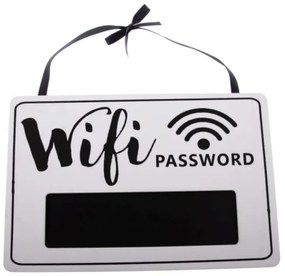 Závěsná cedule Wi-Fi password obdélníková 30 x 20 x 0,7 cm dřevěná
