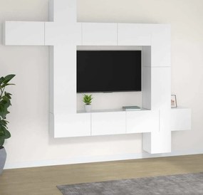 vidaXL 9dílný set TV skříněk kompozitní dřevo [3114658] Barva: Černá