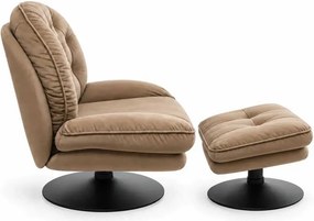 LuxuryForm DESIGN Otočné křeslo LUNA s podnožkou - latte