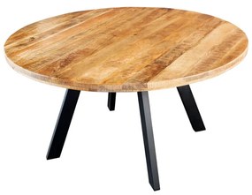 Massive home | Kulatý jídelní stůl IRON CRAFT 145 CM přírodní masiv mango