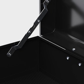 HOMCOM Box na nářadí, kufr na nářadí bez nářadí, se 6 zásuvkami, zámek, box na nářadí s rukojetí, box na nářadí, ocel, černý, 60 x 26 x 34 cm