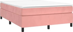 Rám postele s boxspringem růžový 140 x 190 cm samet 3121119