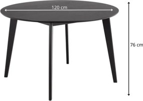 Kulatý jídelní stůl Roxby 120 cm černý