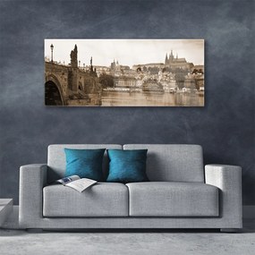 akrylový obraz Praha Most Krajina 125x50 cm