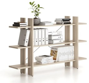 Kancelářský regál nízký dlouhý SOLID, 1800 x 400 x 1075 mm, dub přírodní