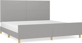 Rám postele bez matrace světle šedý 200 x 200 cm textil 3124919