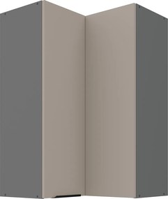 ARIA ta | horní kuchyňská skříňka 60x60 GN-90 2F (90°) rohová s policemi | VYSOKÁ | 60x60 cm | antracit/béžová