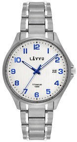 Titanové hodinky se safírovým sklem LAVVU TITANIUM LILLEHAMMER White LWM0150