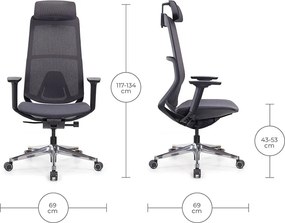 Ergonomická síťovaná kancelářská židle MOSH Airflow 406 – černá