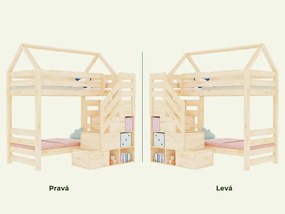 Benlemi Domečková patrová postel ALPY s předními úložnými schody 90x200 cm Zvolte barvu: Bílá