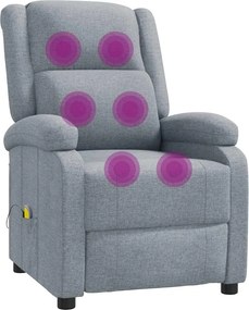 Masážní křeslo světle šedé textil 340936