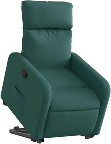 Zvedací polohovací křeslo tmavě zelené textil 3206705