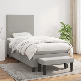 Box spring postel s matrací světle šedý 100 x 200 cm textil 3136413