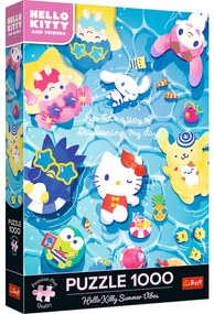 Trefl Puzzle Premium Plus: Letní vibrace Hello Kitty 1000 dílků 48x68,3cm v krabici 27x40x6cm