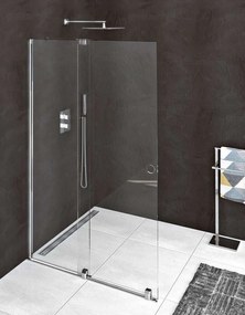 Polysan Modular Shower - Sprchová stěna posuvná 140 cm, s pojezdy, leštěný hliník/čiré sklo MS5-140
