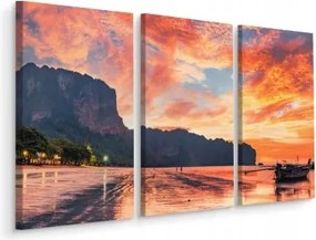 Obraz na plátně Do Obývacího Pokoje Vícedílný Pláž Moře Triptych 150x100