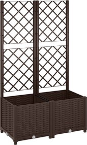 Outsunny Velký venkovní květináč s mřížkou a drenážními otvory pro popínavé rostliny, stojan pro zahradu, terasu 80x40x135 cm Hnědý