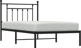 vidaXL Kovový rám postele s čelem 100 x 190 cm [353531] Barva: Černá