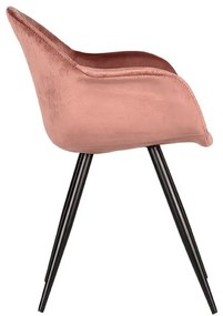 Světle růžové sametové jídelní židle v sadě 2 ks Forli – LABEL51