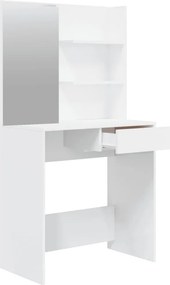 Toaletní stolek sada bílý s vysokým leskem 74,5 x 40 x 141 cm 3114143