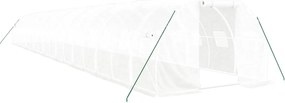 Skleník s ocelovým rámem bílý 54 m² 18 x 3 x 2 m 3188057