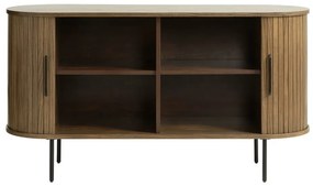 Hnědá nízká komoda v dekoru dubu 140x76 cm Nola – Unique Furniture