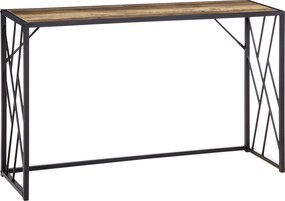HOMCOM Konferenční stolek, Boční stolek s ocelovými nohami, 120 x 35 x 75 cm, Průmyslový stůl do chodby, Konec stolu, do malých prostor, Vstup, Chodba