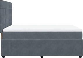 Box spring postel s matrací tmavě šedá 140x200 cm samet 3292359
