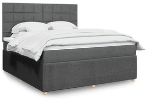 Box spring postel s matrací tmavě šedá 180x200 cm textil 3292136