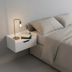 HOMCOM 2dílný set nástěnných nočních stolků, závěsné noční stolky, zásuvka, polička, vzhled dřeva, rozměry 40D x 30Š x 19,5V cm
