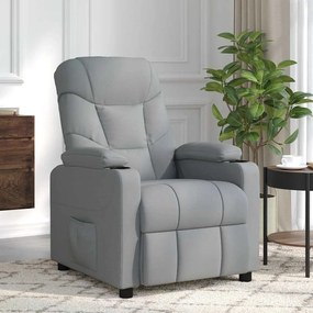 Masážní křeslo světle šedé textil 339092