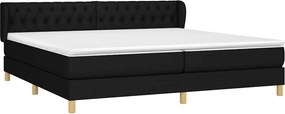 Box spring postel s matrací černá 200x200 cm textil 3127071