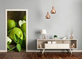 Samolepící fototapeta na dveře zelená jablka 95x205 cm