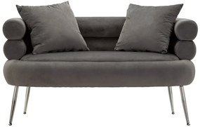 Designová pohovka Harmony 133 cm šedá / stříbrná