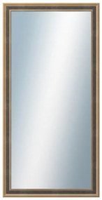 DANTIK - Zarámované zrcadlo - rozměr s rámem cca 50x100 cm z lišty TOOTH malá zlato černá (3163)
