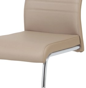 Jídelní židle PULA, koženka cappuccino/chrom