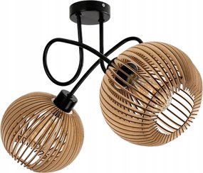 Stropní lampa LOFT WRAPPED 2XE27 DŘEVĚNÁ