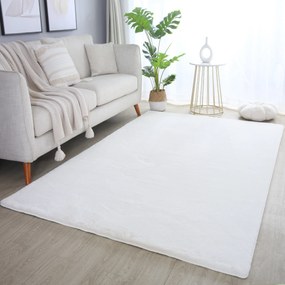 Ayyildiz, Běhoun Pouffy 5100 Cream, 80x250, bílá, obývací pokoj