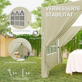 Outsunny altán cca 2,5x2,5 m, vodoodpudivý stabilní zimě odolný pop-up skládací altán, UV ochrana 50+, skládací párty stan zahradní stan se 4 bočními…