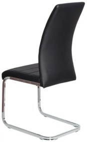 Jídelní židle ANAT — kov, ekokůže, chrom / černá