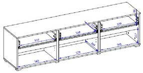 TV stolek GLENROSE - bílý / černý