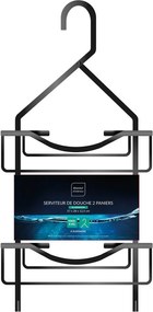 Matně černá závěsná hliníková koupelnová polička Filaire Aluminium – douceur d'intérieur