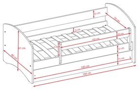 Ourbaby Loki postel bez úložného prostoru 140x70 cm bílá