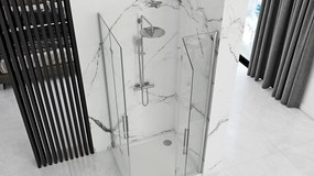 Obdélníkový sprchový kout REA MOLIER DOUBLE 80x100 cm, chrom/transparent - bez vaničky