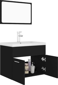 Set koupelnového nábytku černý dřevotříska 3071316