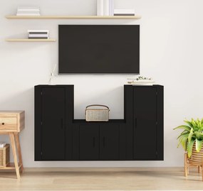 vidaXL 3dílný set TV skříněk kompozitní dřevo [3188518] Barva: Černá